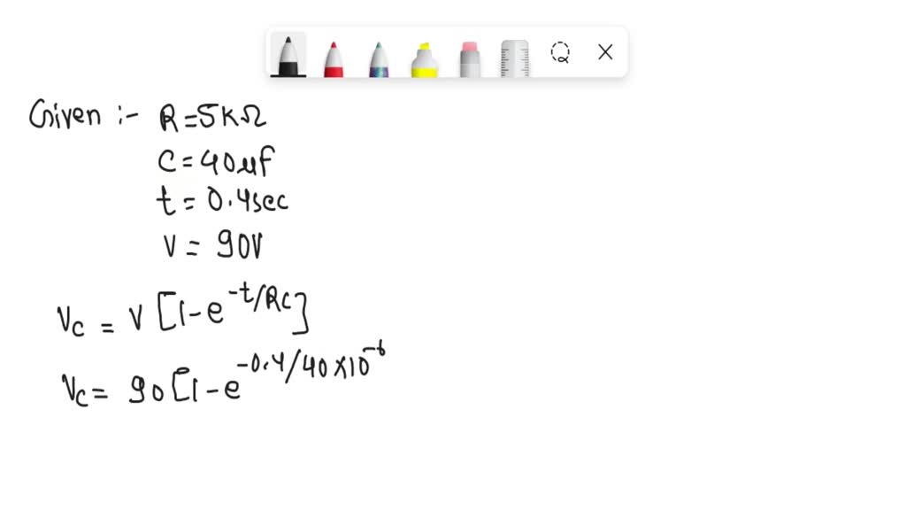 SOLVED: Question 9 A 50 Ohm resistor is in series with a 5 micro-Farad capacitor. They are ...