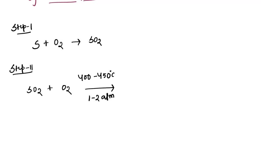 SOLVED: Show the process of Sulfuric Acid Synthesis, and explain the ...