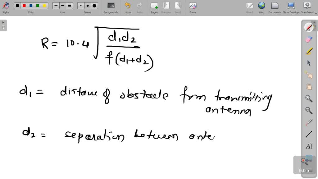 A line-of-sight radio link operating at a frequency of 0.006 THz has a ...