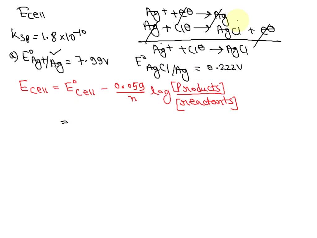 Calculate the electrode potential for a silver electrode immersed in a ...