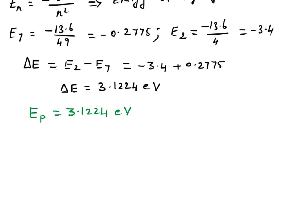 SOLVED: A photon is emitted when a hydrogen atom undergoes a transition ...