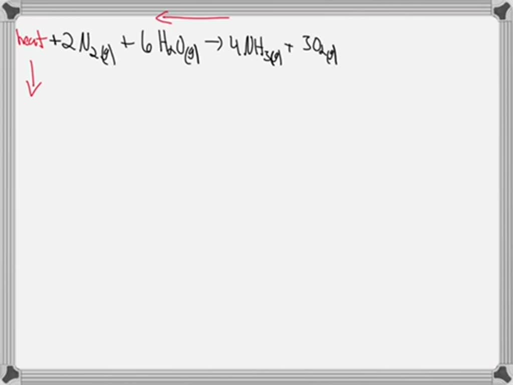 SOLVED: The following reaction is at equilibrium: 2 N2(g) + 6 H2O(g) 4 ...