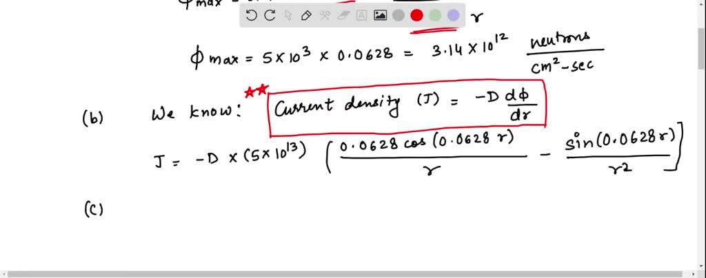 SOLVED: The neutron flux in a bare spherical reactor of radius 50 cm is ...