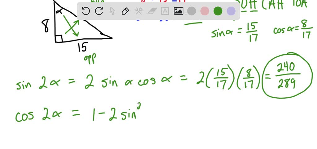 SOLVED: Use the figure below to find the exact values of the double ...