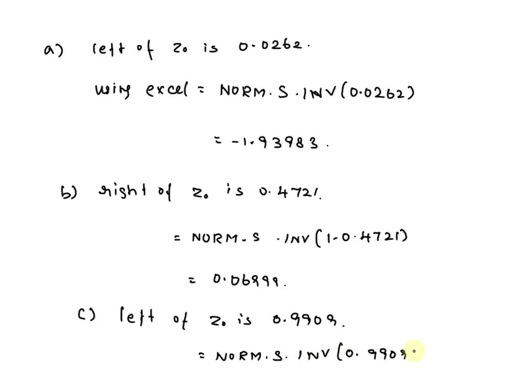 SOLVED: Given that z is a standard normal variable, find Zo in the following cases: (6 Points ...