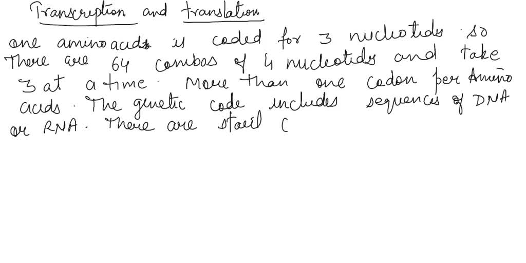 SOLVED: 'Transcription and Translation [. Explain the concept of the ...
