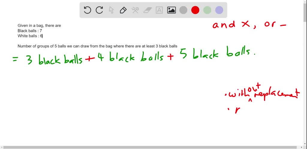 SOLVED: A bag contains 7 black and 6 white balls. In how many ways can ...
