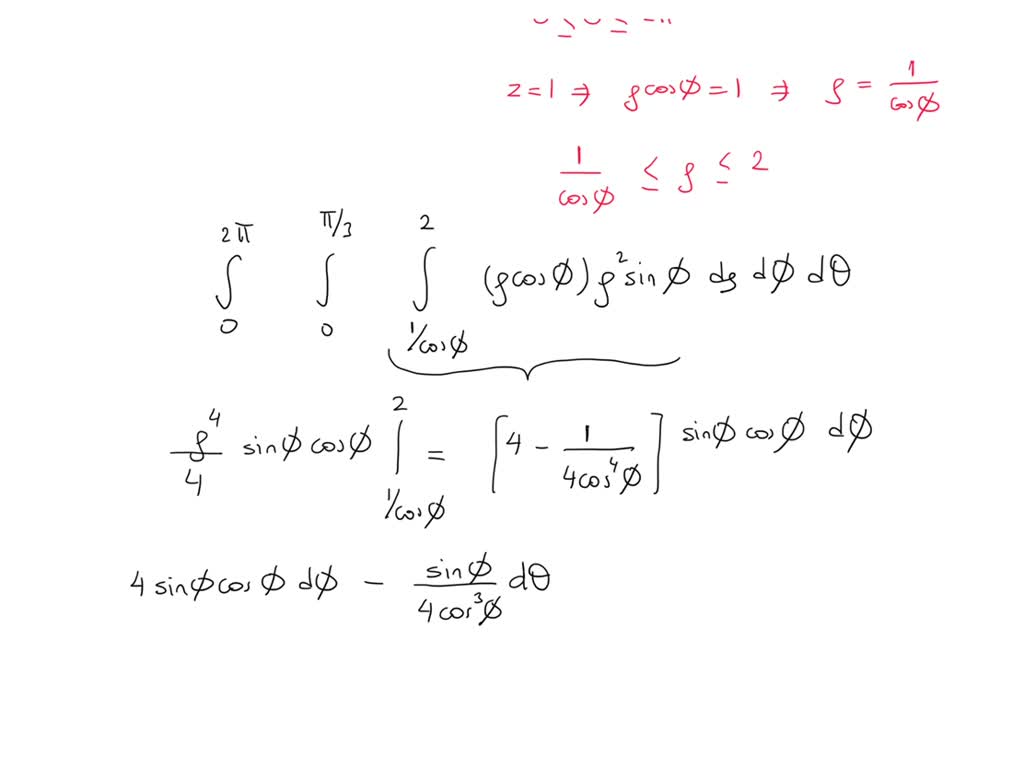 SOLVED: A solid E lies above the plane z=1 and below the sphere x^2+y^2 ...