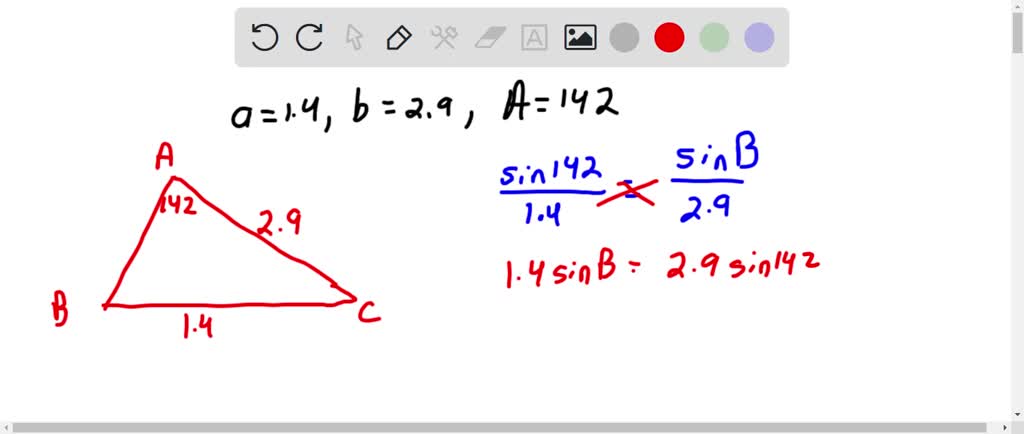 SOLVED: Two sides and an angle (SSA) of a triangle are given. Determine whether the given ...