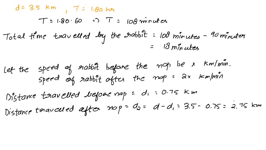 SOLVED: A turtle and a rabbit engage in a footrace over a distance of 3 ...
