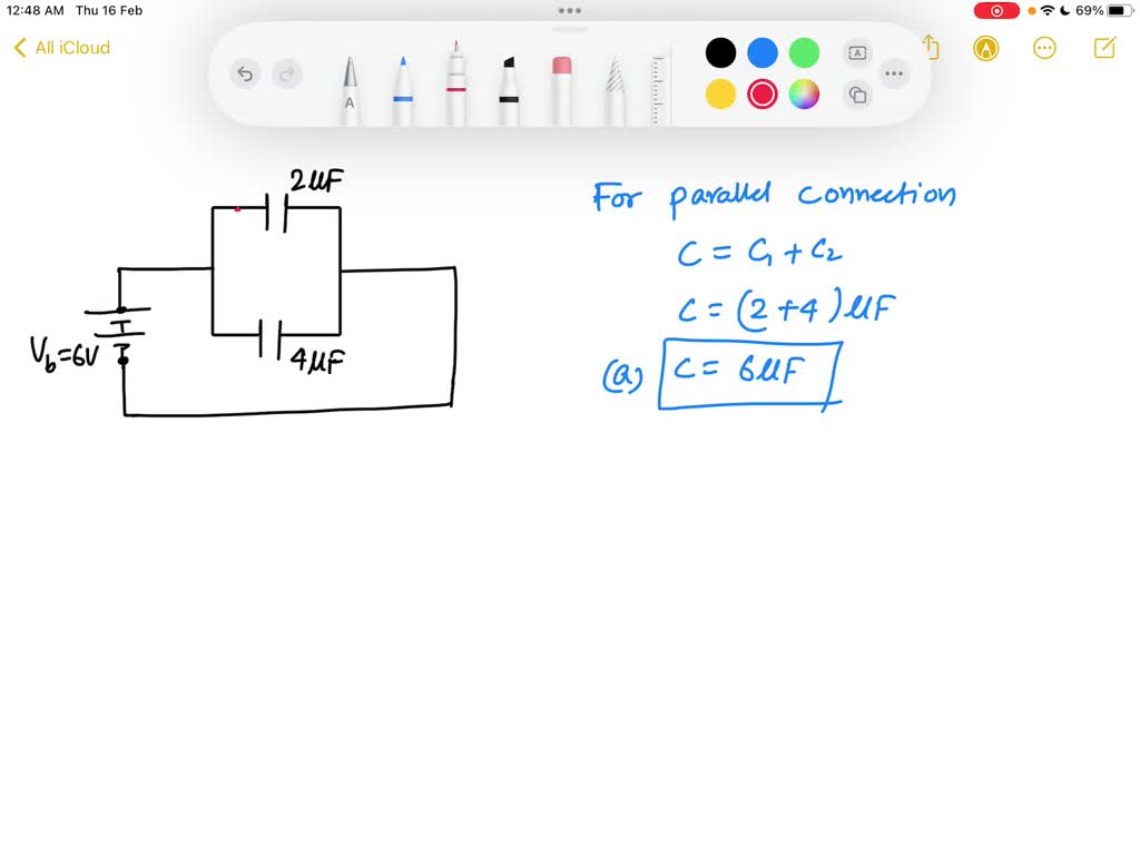 SOLVED: how do i find the equivalent capacitance and the charge on each capacitor when it is ...