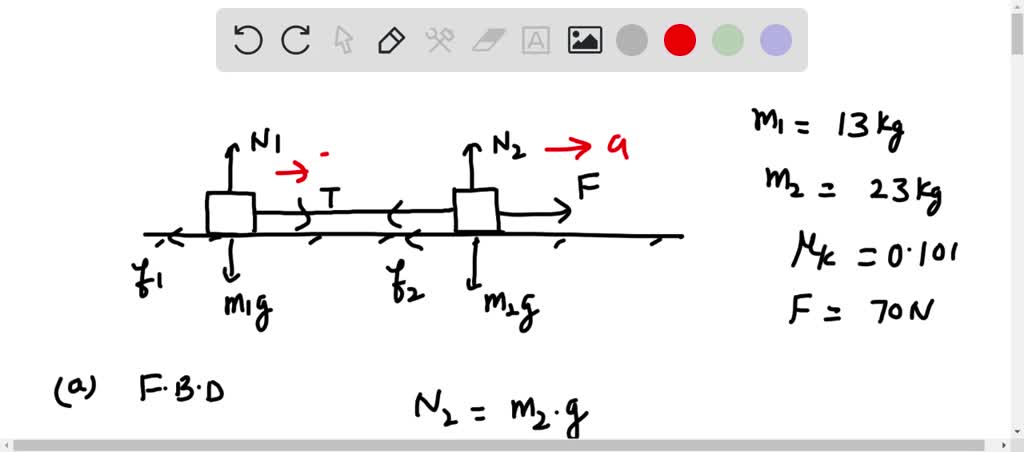 SOLVED: 'Two blocks connected by rope of negligible mass are being ...