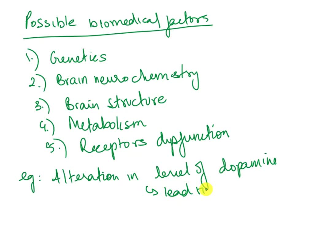 Consider biomedical factors: Describe what it means to characterize the ...