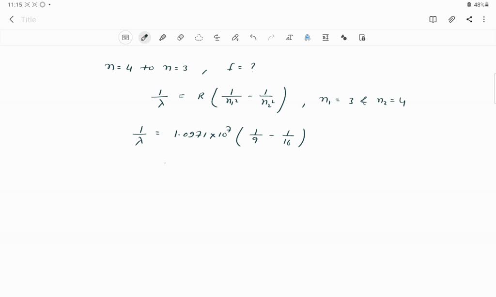 SOLVED: Calculate the frequency of the light emitted when an electron in a hydrogen atom makes ...