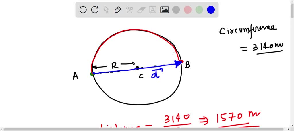 SOLVED: " A circular track has a circumference of 3140 m with AB as one ...