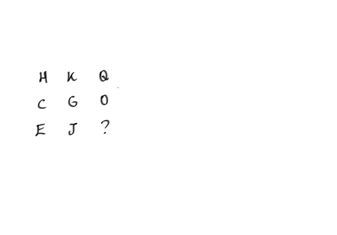 Question lg. 08 What letter completes the pattern? H ...