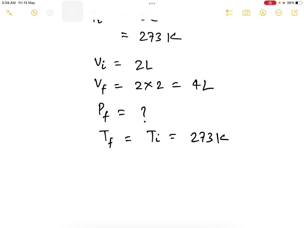 SOLVED: 1. A 2.0 Liter sample of O2 gas is initially at STP. The volume is doubled, while ...