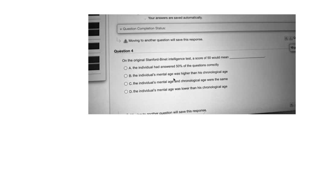 SOLVED: On the original Stanford-Binet intelligence test, a score of 50 ...