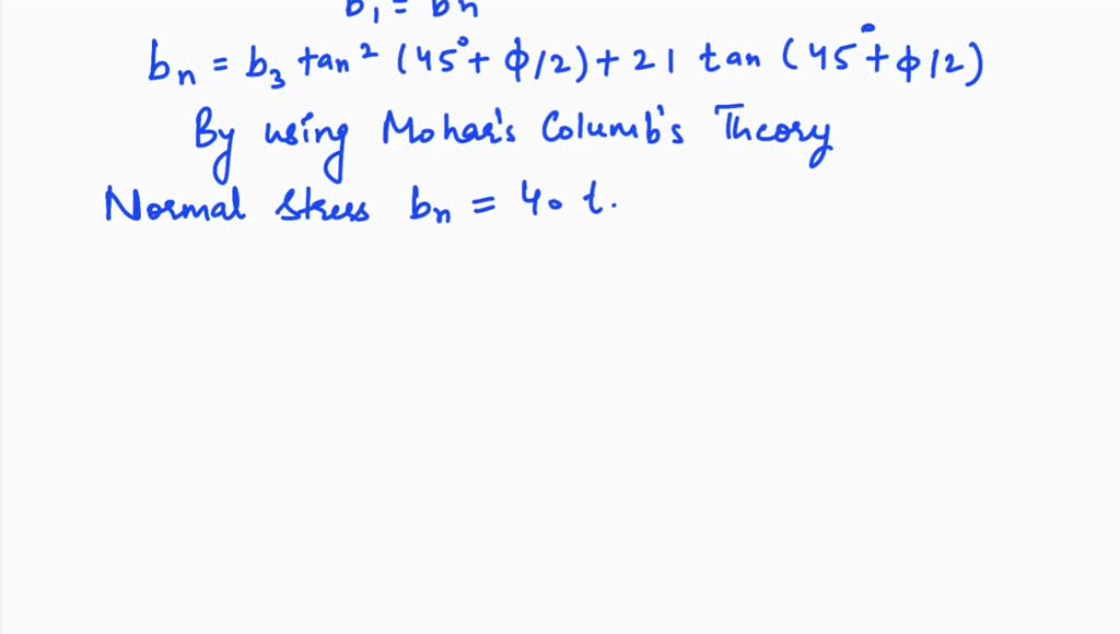 SOLVED: a) Assume that the cohesion is 10 MPa; and the angle of ...