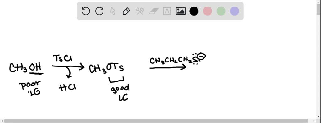 SOLVED: Consider the reaction between an alcohol and tosyl chloride, followed by a nucleophile ...