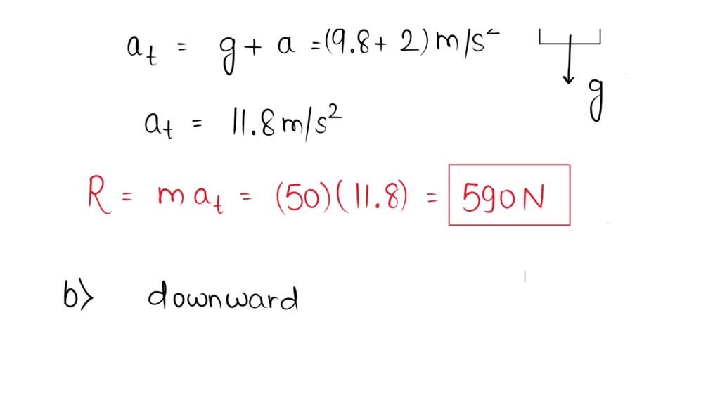SOLVED: A lift moves i) up and ii) down with an acceleration of 2 m/s^2 ...
