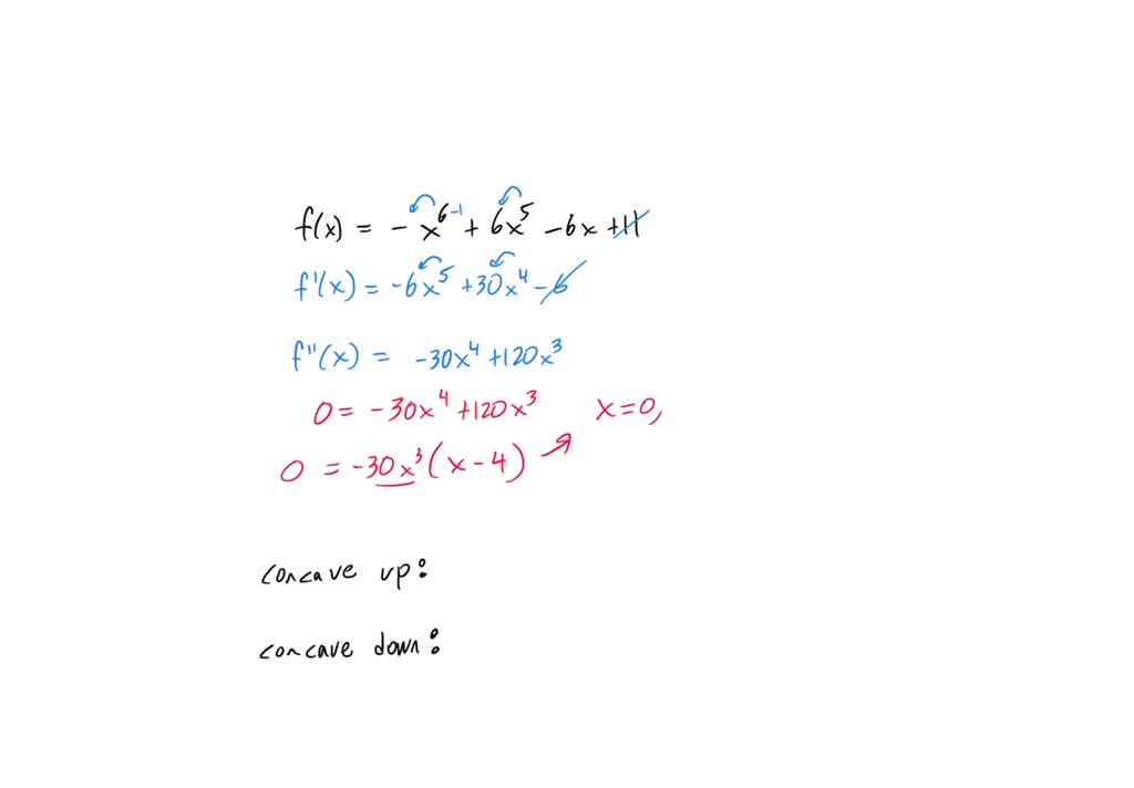 SOLVED: Determine the concavity and the x-values where the points of ... SOLVED: Determine the concavity and the x-values where the points of ...