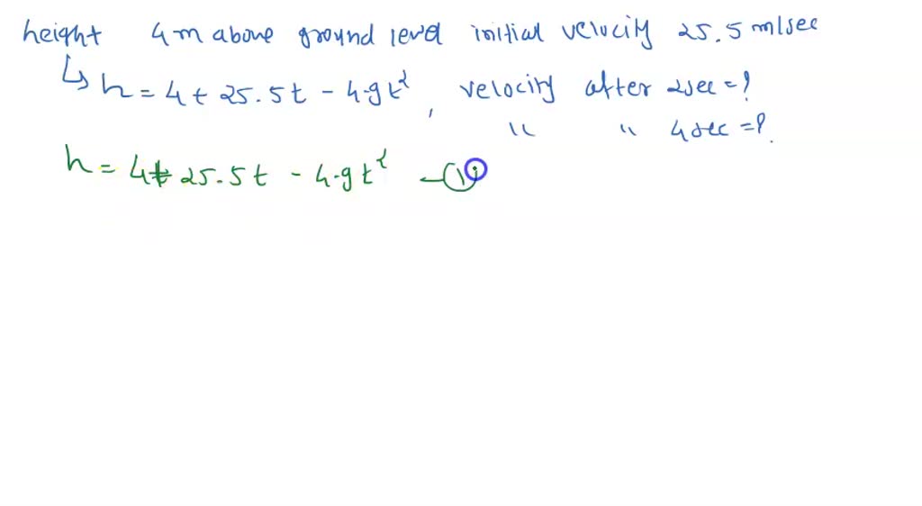 SOLVED: The height (in meters) of a projectile shot vertically upward from a point 4 m above ...