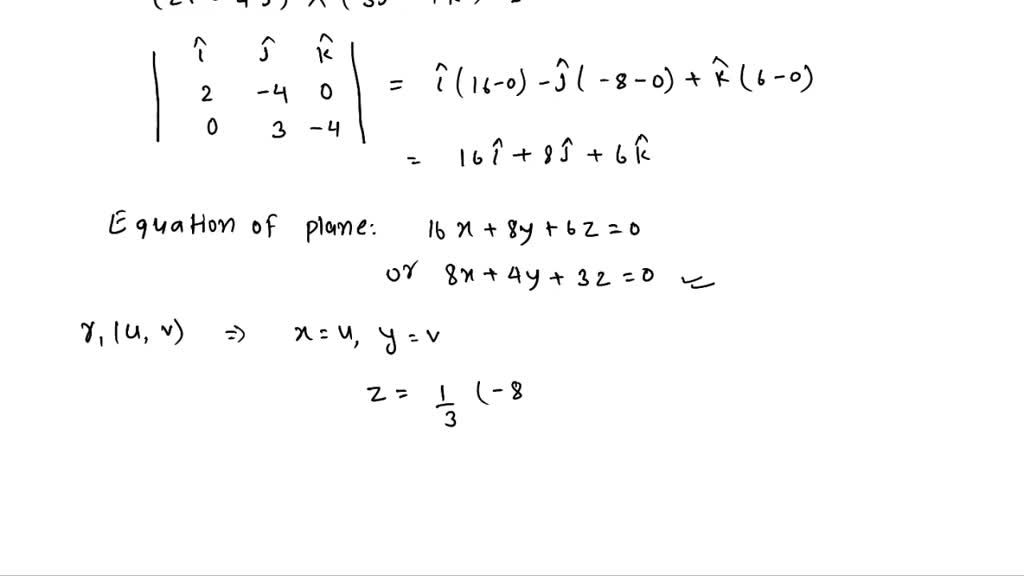 Solved Help Entering Answers 1 Point Find Two Parametric Representations For The Plane