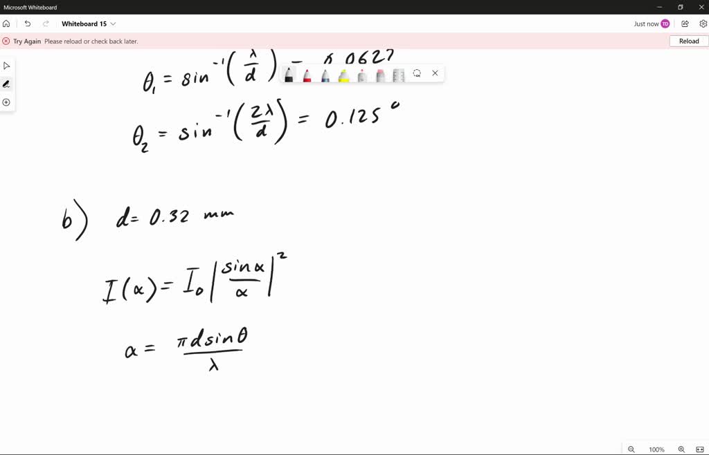 SOLVED: An interference pattern is produced by light of wavelength 580 ...