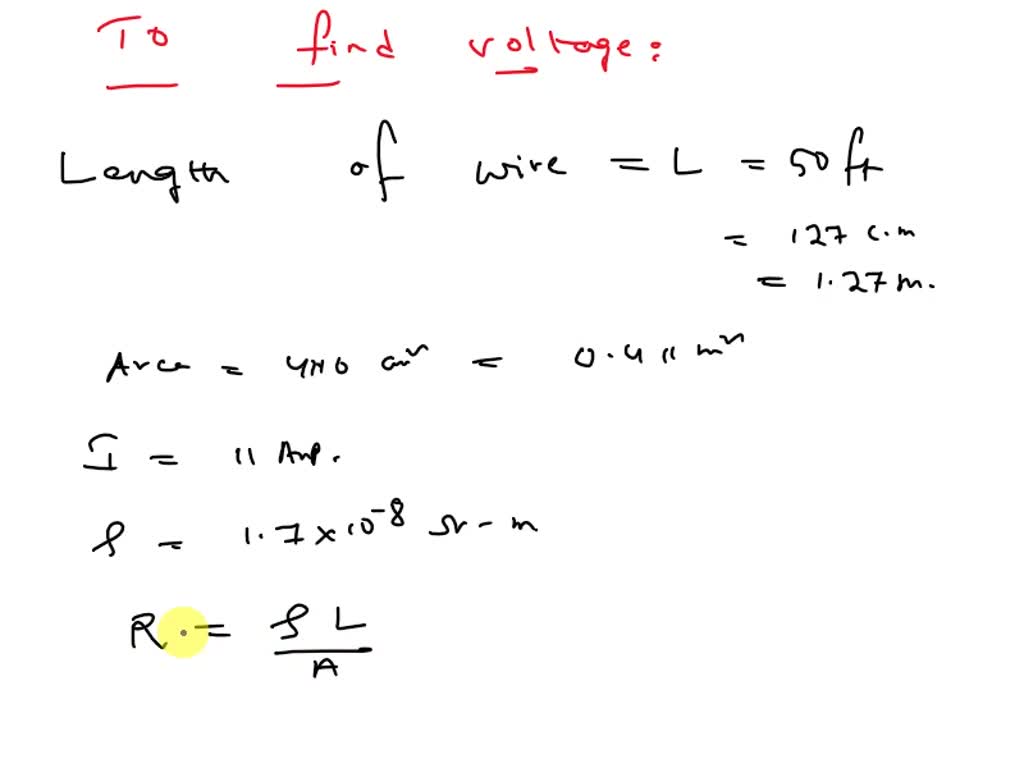 SOLVED: Yamin is running 50 feet of No. 14 wire (with a cross section ...