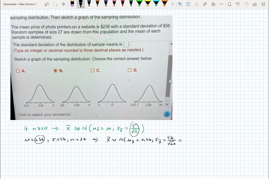 SOLVED: Sampling Distribution. Then sketch a graph of the sampling ...