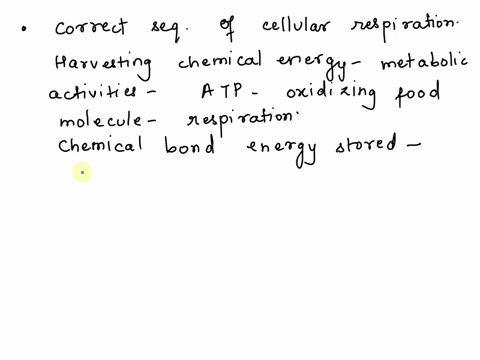 The correct sequence of events in aerobic respiration is Krebs Cycle ...