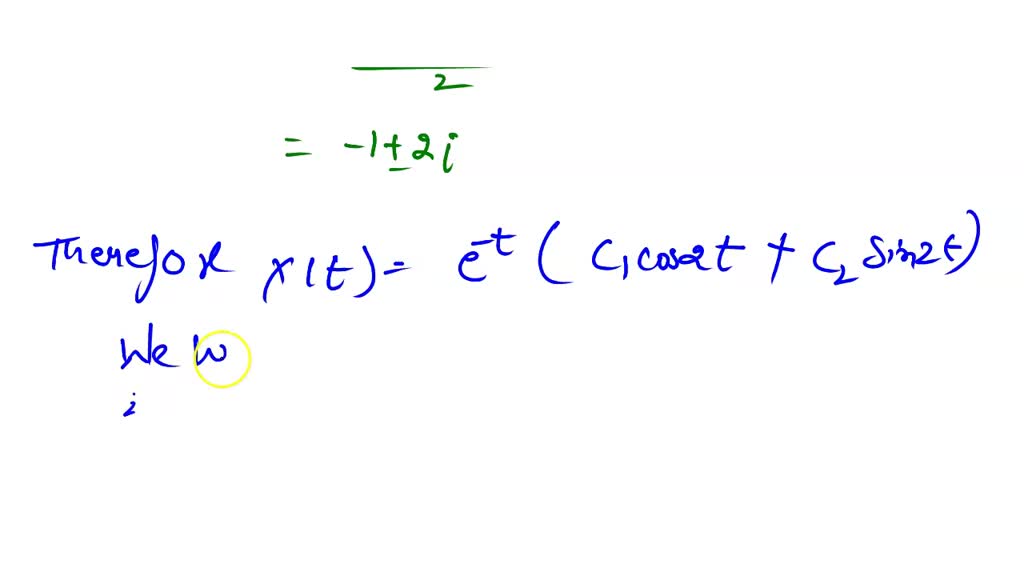 SOLVED: For the given values of mass m, damping coefficient c, spring constant k, initial ...