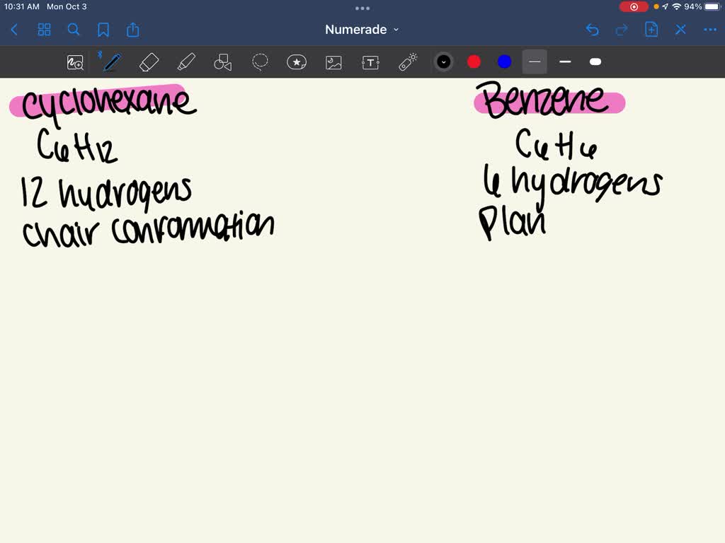 SOLVED: Benzene and cyclohexene are both unsaturated hydrocarbons ...