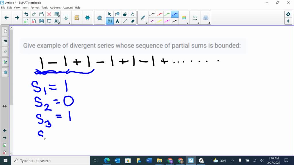 Solved Give Example Of Divergent Series Whose Sequence Of Partial Sums