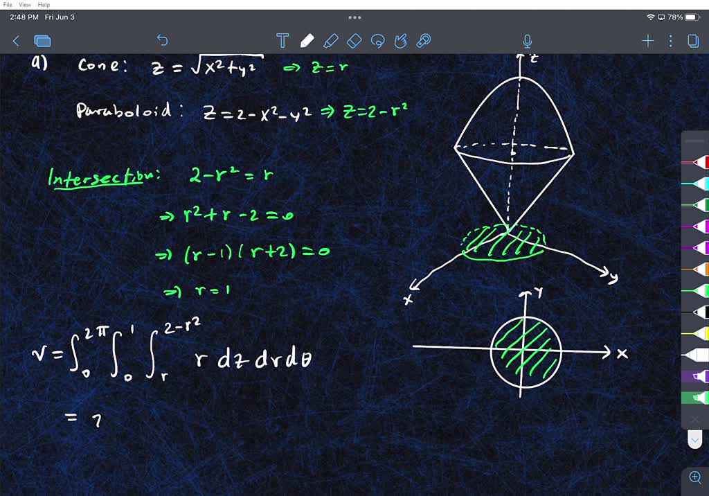SOLVED: Set Up the triple integrals in cylindrical coordinates to find ...