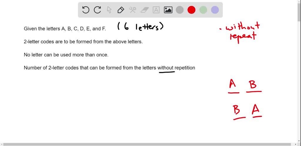 SOLVED: How many 2-letter codes can be formed using the letters A, B, C ...