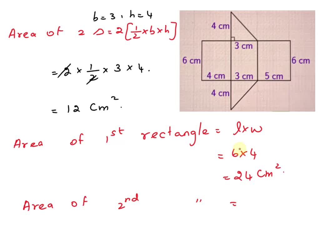 SOLVED: Using the net below, find the surface area of the triangular prism. Surface Area =[?] cm ...
