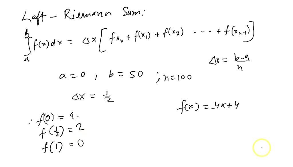 SOLVED: Use the Left and Right Riemann Sums with 80 rectangles to ...