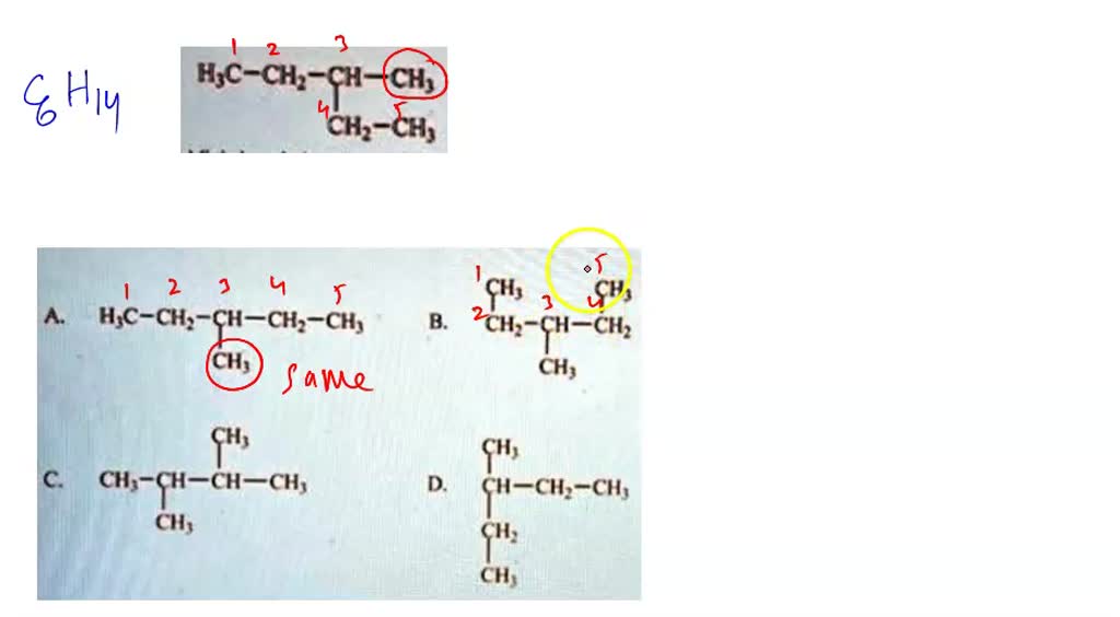 SOLVED: A particular structural isomer of C6H14 is shown below: H-C-C-H ...