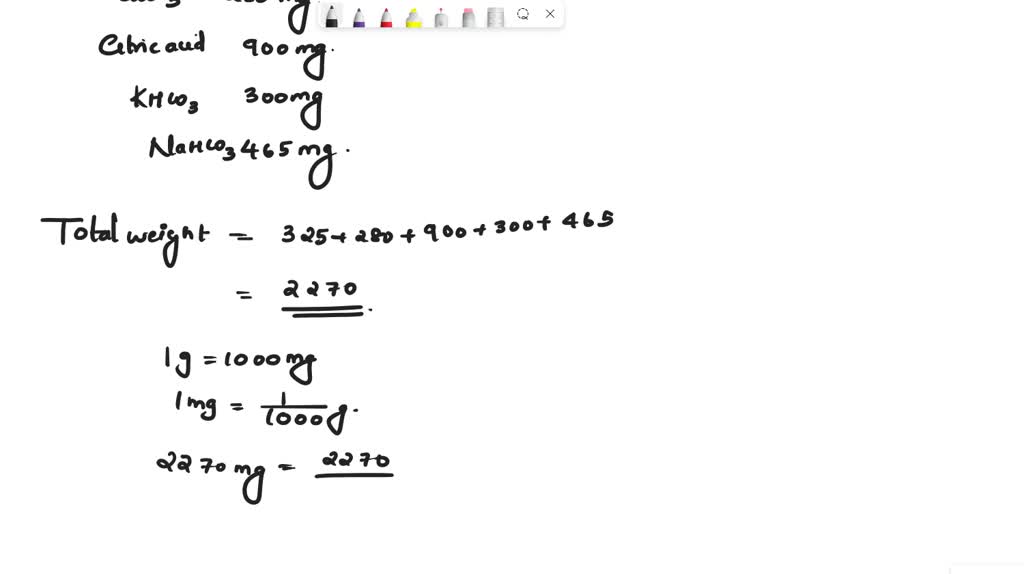 SOLVED: An effervescent tablet has the following formula: Acetaminophen ...