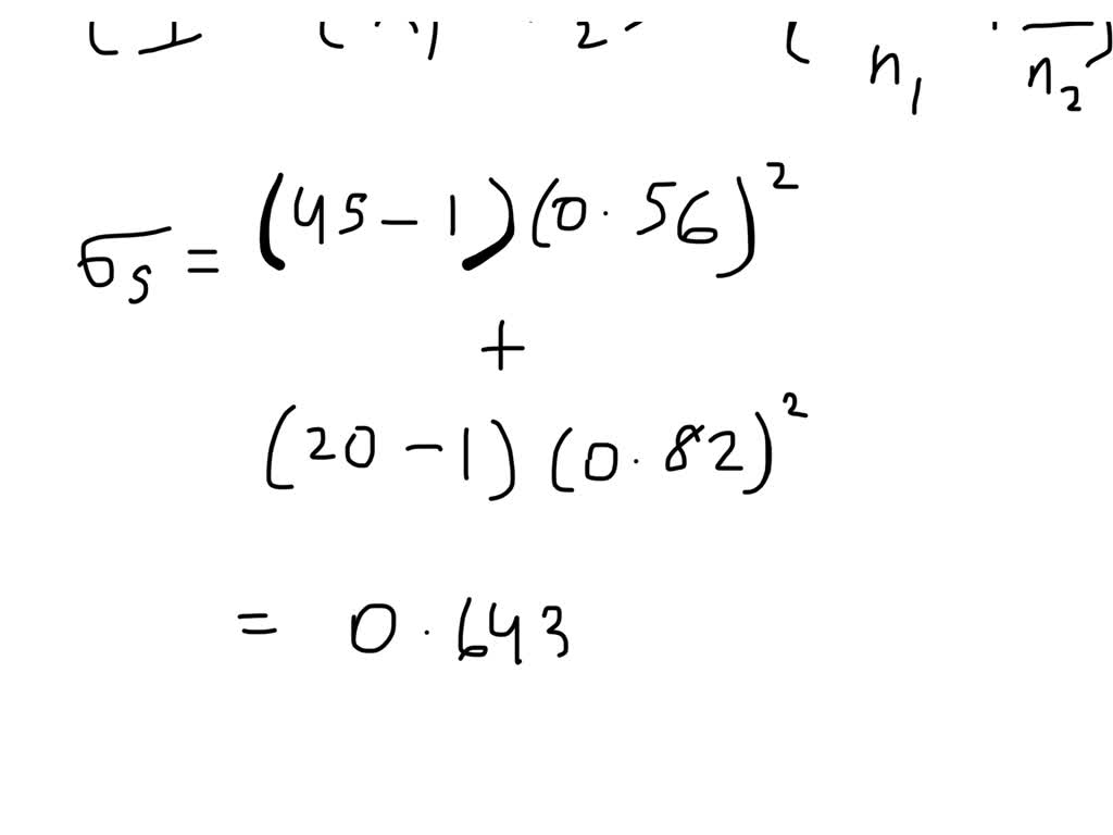 SOLVED: Give a 99.9% confidence interval, for u1 - u2 given the ...