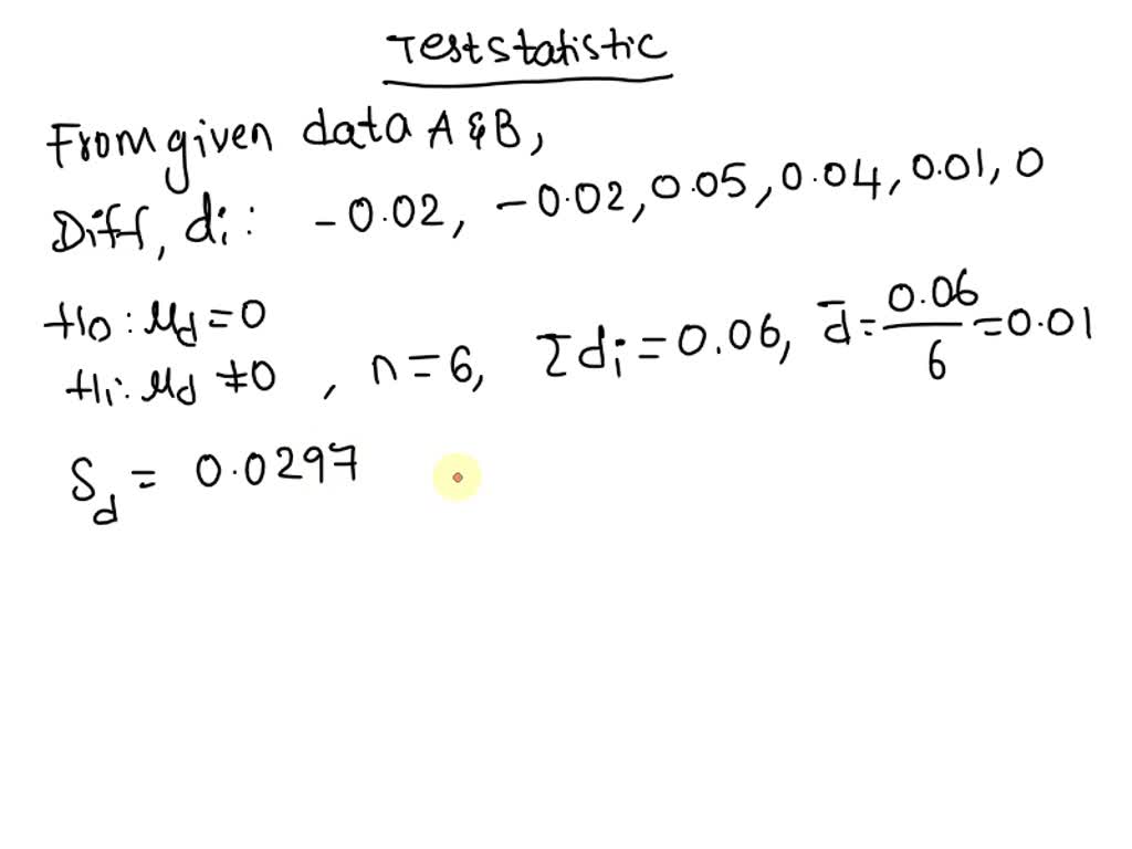 SOLVED: In an experiment to determine whether there is a systematic difference between the ...