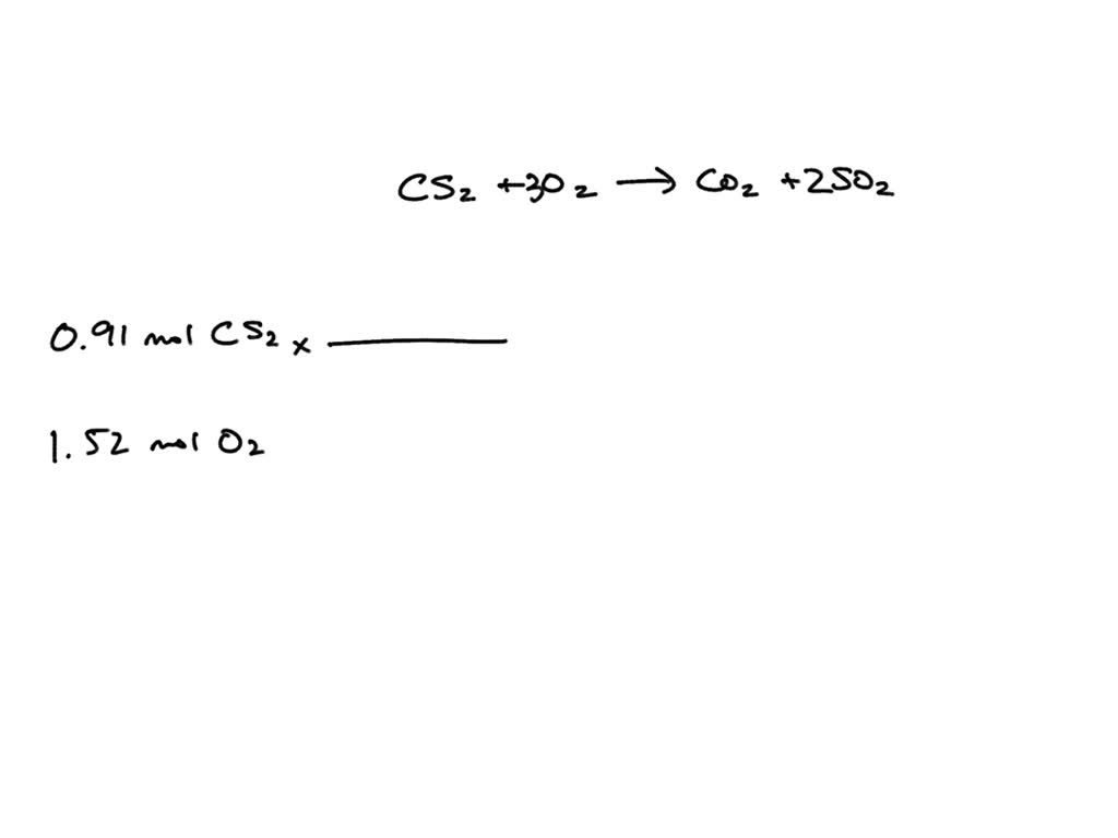 SOLVED: Carbon disulfide burns in oxygen to yield carbon dioxide and ...