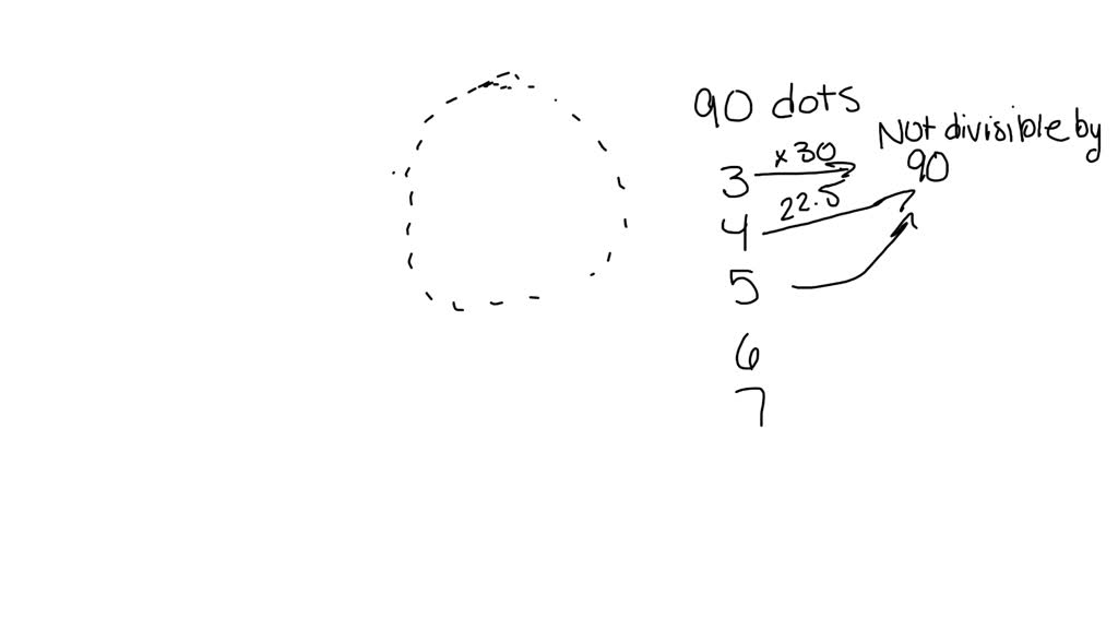 SOLVED: 57. There are 90 equally spaced dots marked on circle. Shannon chooses an integer, n ...