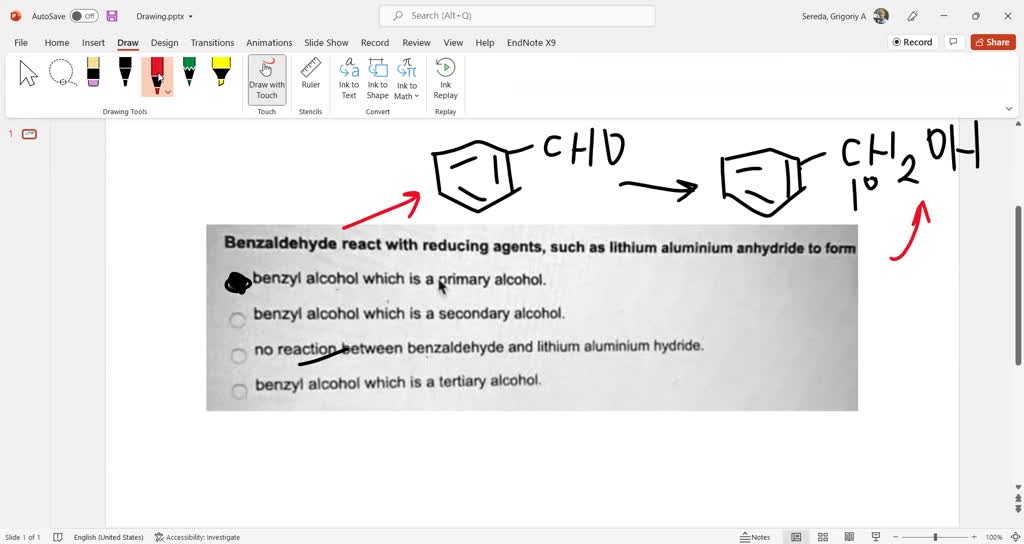 SOLVED: Consider the Cannizzaro reaction of benzaldehyde: benzaldehyde ...