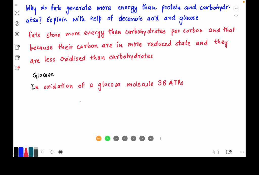 SOLVED: Why do fats generate more energy than carbohydrates or proteins ...