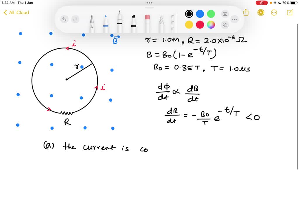 SOLVED: A circular loop of wire with radius r = 1.0 m is placed in a region where a uniform ...