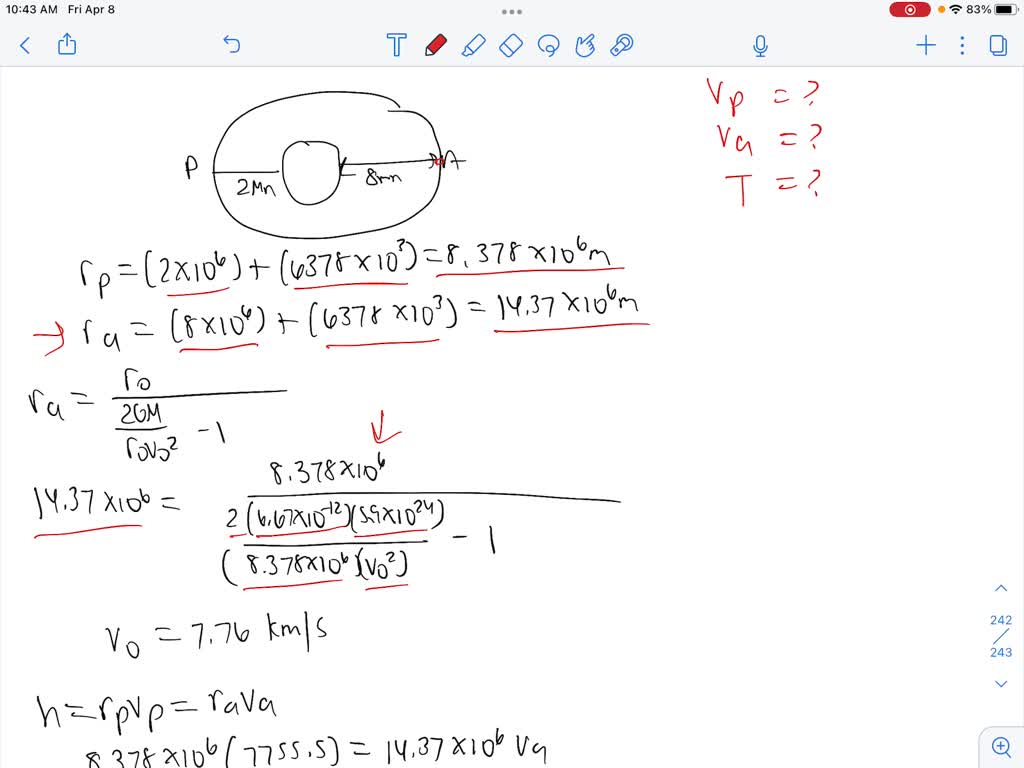 SOLVED: 'The satellite is in an elliptical orbit around the earth as ...