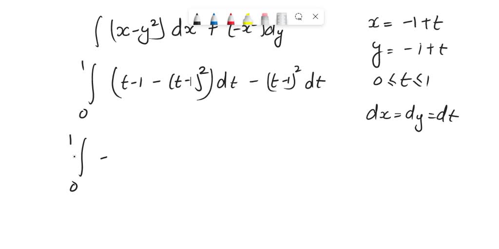 SOLVED: V.A.4. [10 pts:] Evaluate the line integral F.dr; where F = (x ...